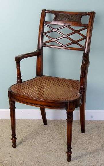 Theodore Alexander Louis XVI Style Repousse Lattice Cane Bottom ...