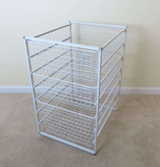 3 Drawer White Metal Elfa Style Storage Rack - GC5 Auctions