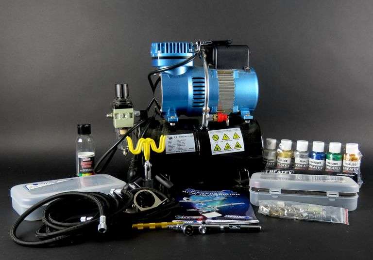 TCP Global Master Airbrush Kit Model TC-326T with Paint & Accessories ...