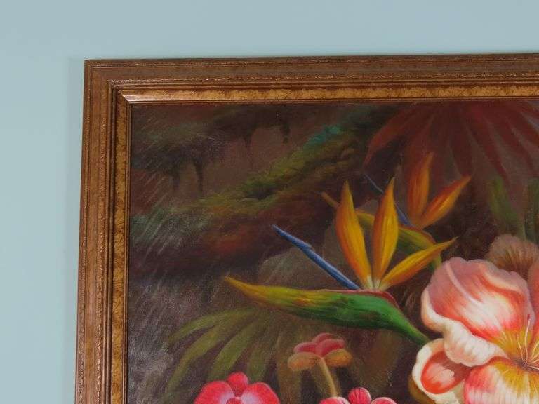 Large Framed Hummingbird Painting - GC5 Auctions