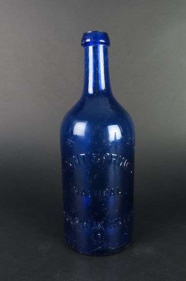 Vintage Cobalt Blue Blount Springs Natural Sulfur Water Bottle - GC5 ...