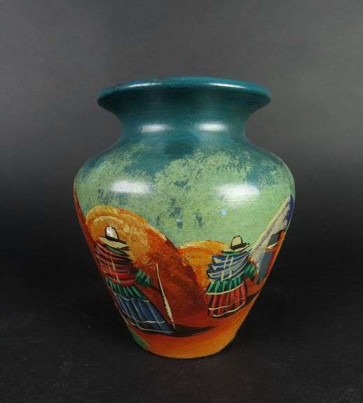 Handpainted Signed Pottery Vase - GC5 Auctions
