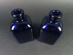 Lot of 2 Cobalt Blue Glassnow Bottles - GC5 Auctions