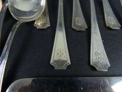 85 Pieces of Monogrammed "Devonshire" Sterling Silver Flatware by Birks ...