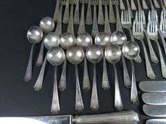 85 Pieces of Monogrammed "Devonshire" Sterling Silver Flatware by Birks ...