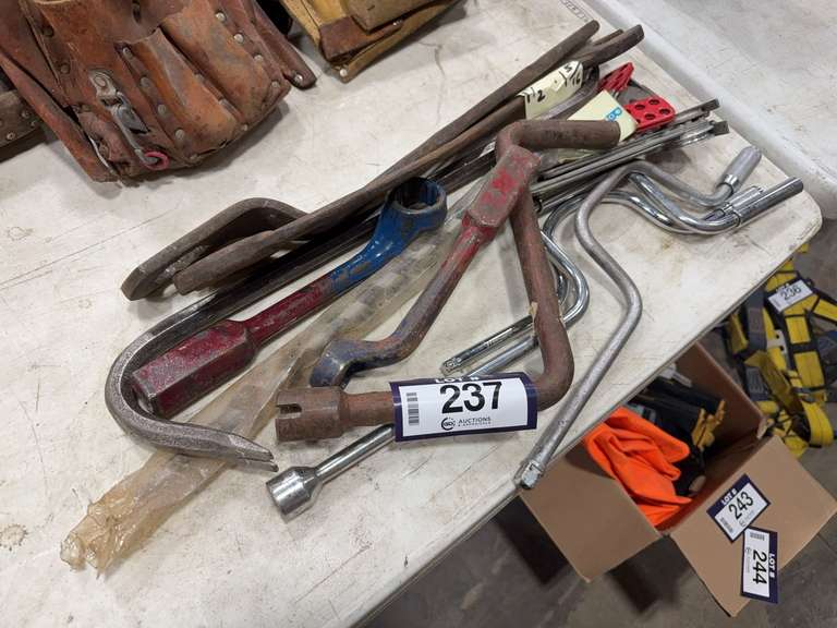 Lot of Asst. Tools Including Crank Handles, Hammer Wrenches, Pry Bar ...