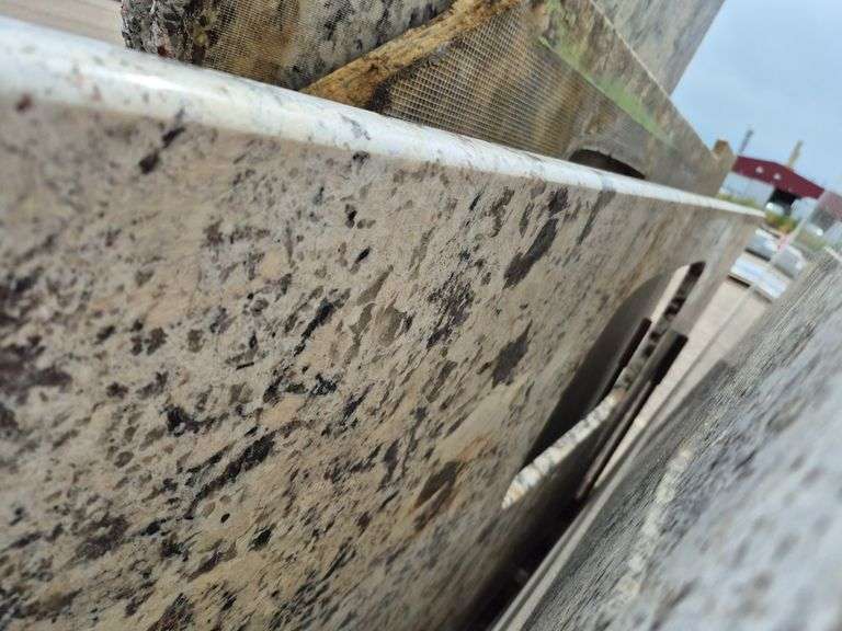 Slab of Granite Irregular Shape with Hole Cut Out for Sink - Hanna Auctions