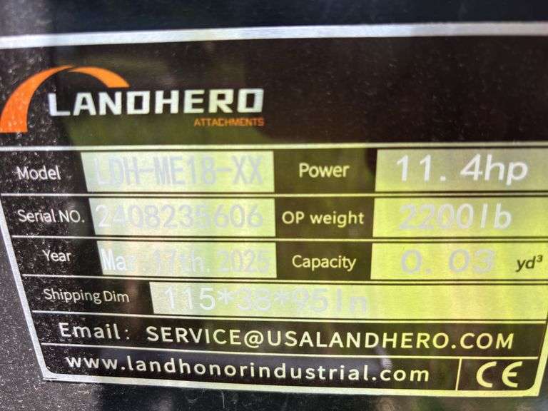 LANDHERO ME18 MINI EXCAVATOR - Gregg Auctions