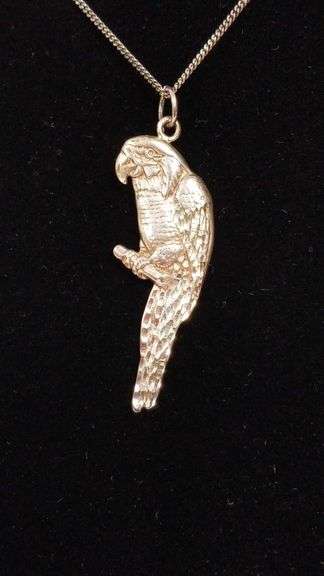 Sterling Silver Parrot from The Silver Hideout. 2 inch Parrot on 18 in ...