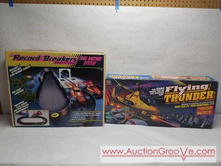Record Breakers Oval Raceway System, and a Flying Thunder game. Did not ...