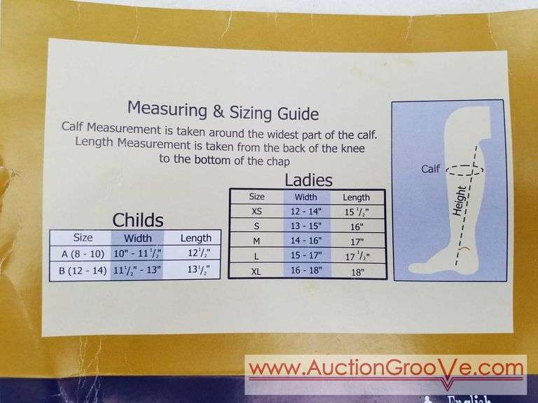 Ovation stretch rib half chaps, new black chaps are size small ...