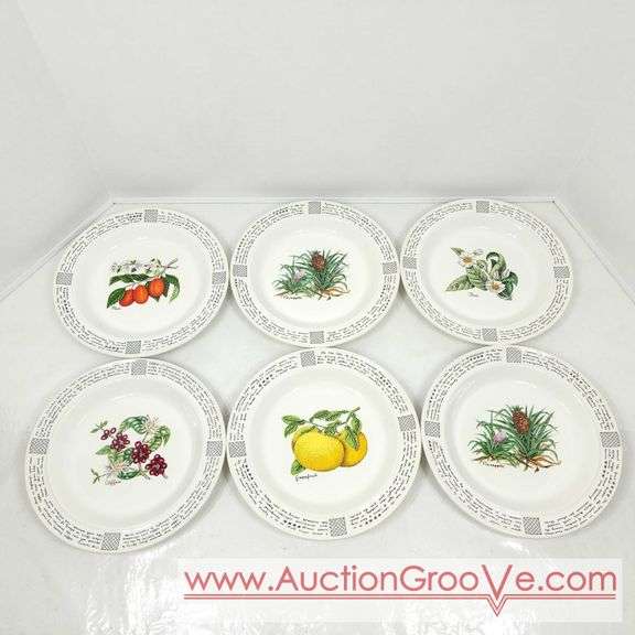 SIX Lauffer Japan Fruit Plates. Along the rim. Of each plate are fun ...