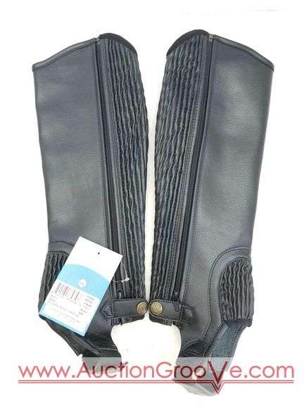 Ovation stretch rib half chaps, new black chaps are size small ...