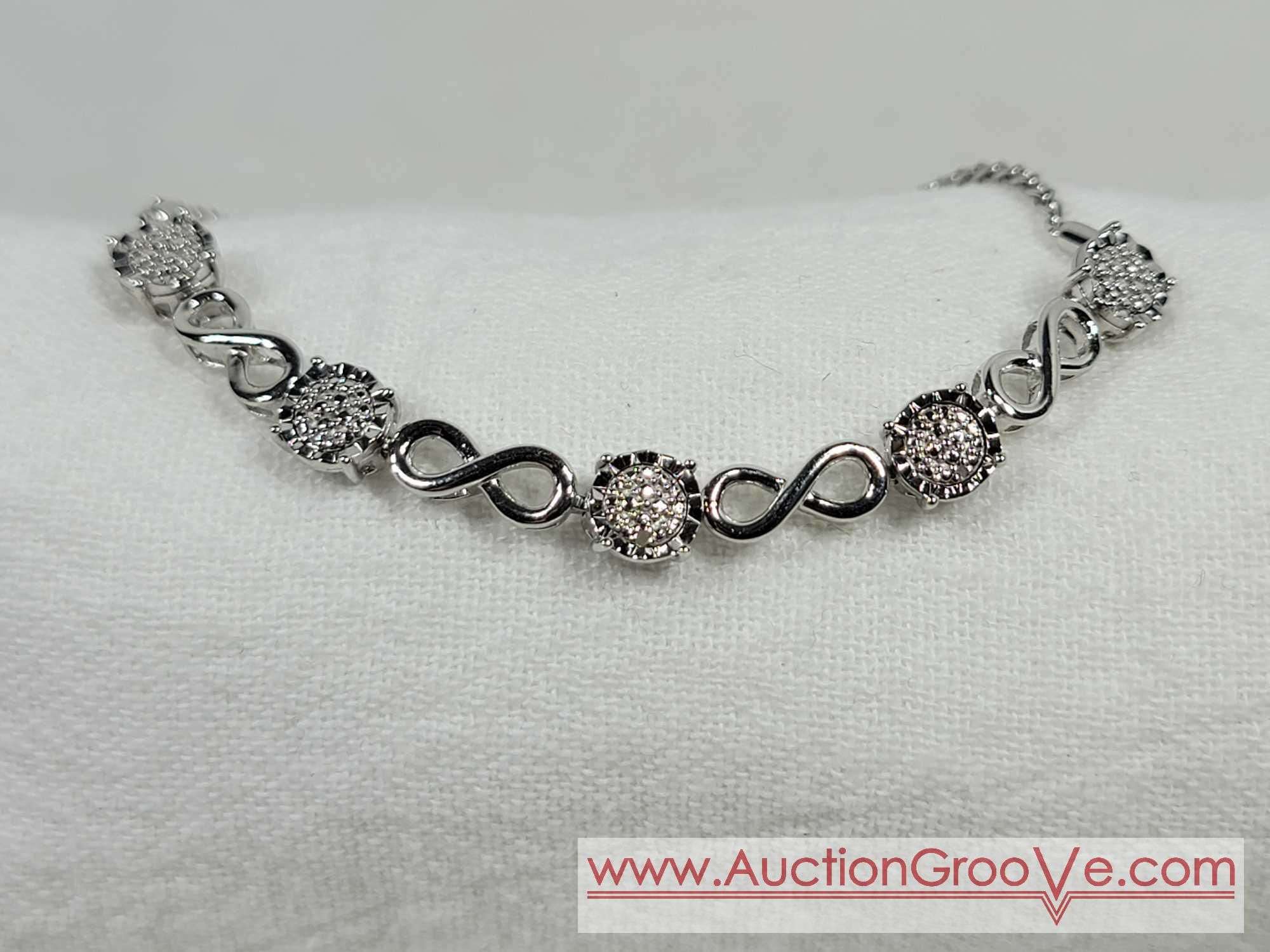 Sterling Silver SK9 925 Bracelet. 8 6.6g. JB AuctionGrooVe 608 792 2437