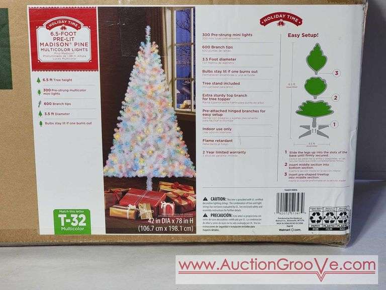 6.5' Pre Lit Madison Pine Multicolor Light Christmas Tree. New in Box ...