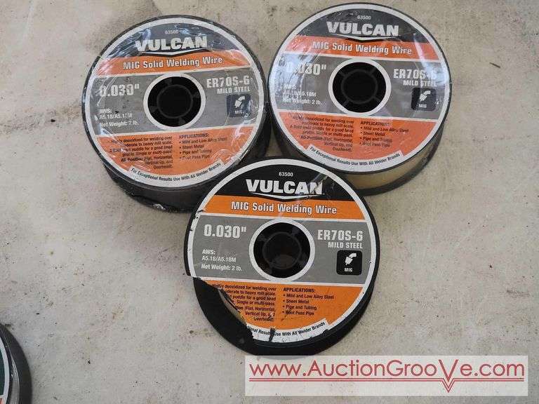 VULCAN Welding Wire. MIG and Gasless flux core. 6 Spools. 5 Full. GS ...