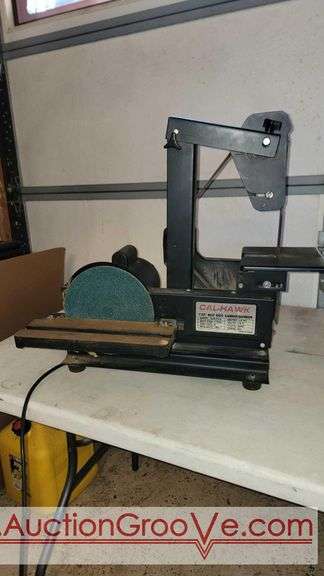 CAL-HAWK 1 x 8" Belt Disc Sander & Gronder. Runs. GS - AuctionGrooVe ...