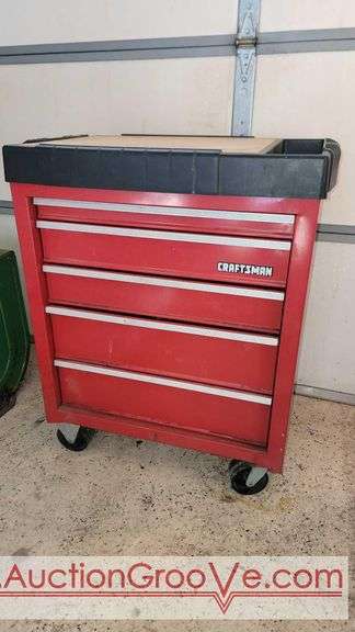 CRAFTSMAN 5 Drawer Rolling Tool Chest Base with lock bar. Top is 29 x ...