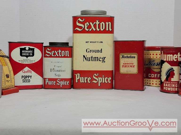 Vintage Spice Tins, Scale and other items. Bb - AuctionGrooVe.com 608 ...