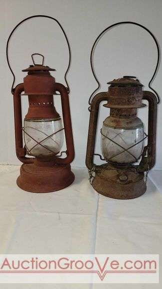 2 - Antique Kerosene Lanterns. A SHUR - LIGHT No 30 E, and a DIETZ No 2 ...