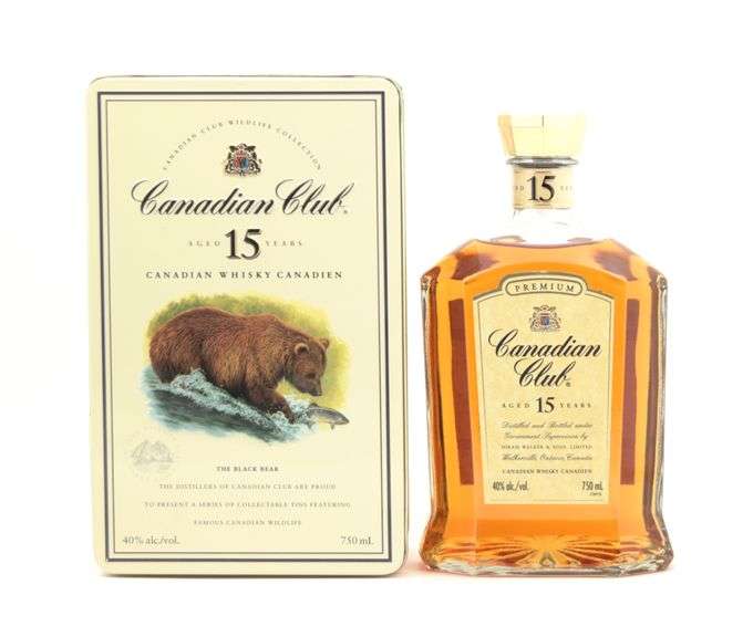 Canadian Club 15 Year Old, "The Black Bear" - Hodgins Halls Auction Group