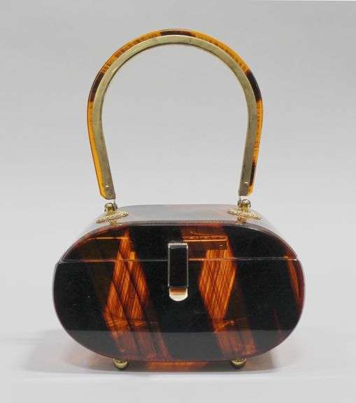 FAUX TORTOISE SHELL LUCITE PURSE - Hodgins Halls Auction Group