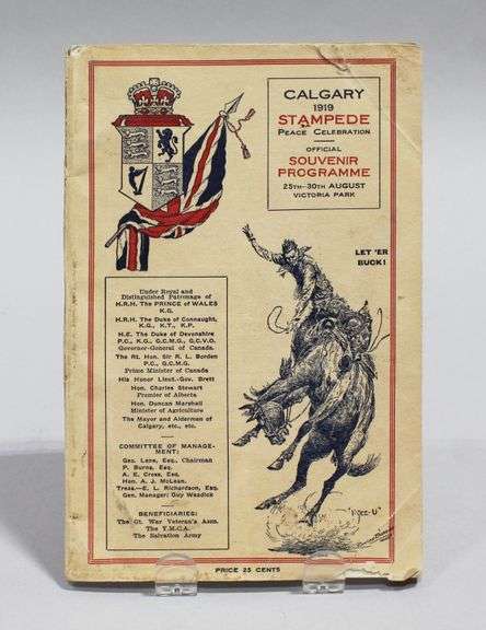 1919 CALGARY STAMPEDE SOUVENIR PROGRAMME - Hodgins Halls Auction Group