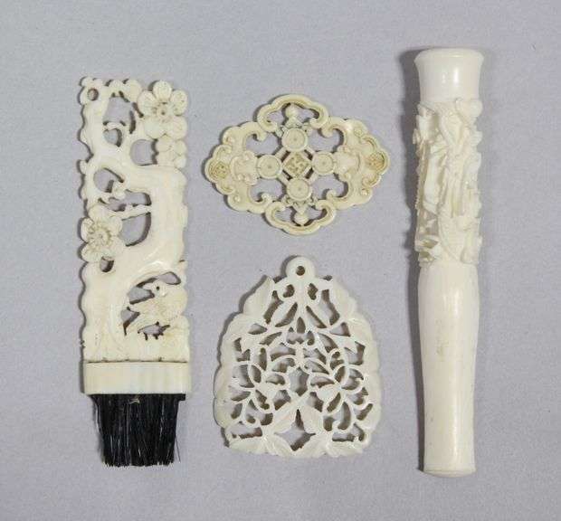 CARVED IVORY COLLECTION (4) - Hodgins Halls Auction Group