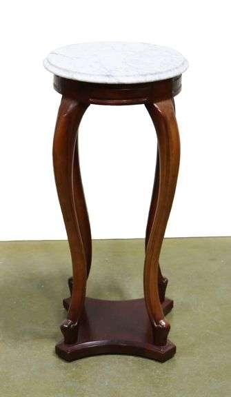 MARBLE TOP PLANT STAND - Hodgins Halls Auction Group