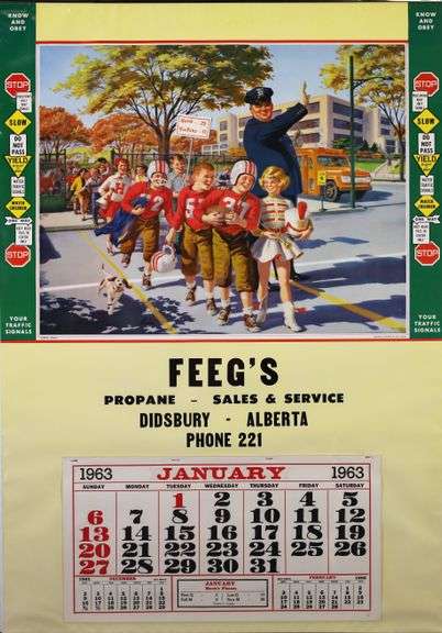 1963 ALBERTA ADVERTISING CALENDAR - Hodgins Halls Auction Group