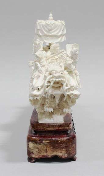 CARVED IVORY TUSK BRIDGE - Hodgins Halls Auction Group