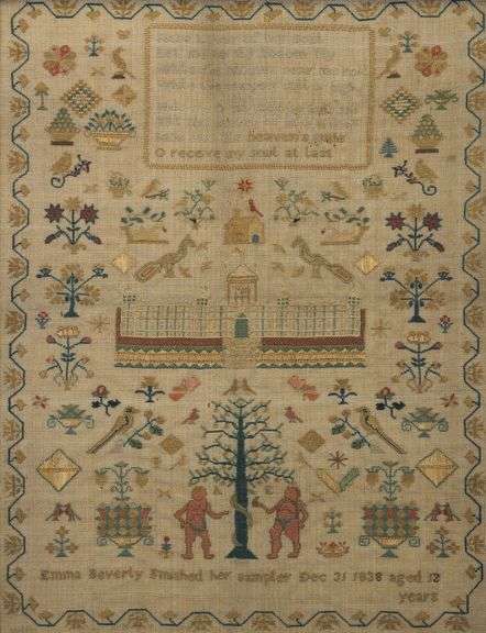 ANTIQUE NEEDLEPOINT SAMPLER - Hodgins Halls Auction Group
