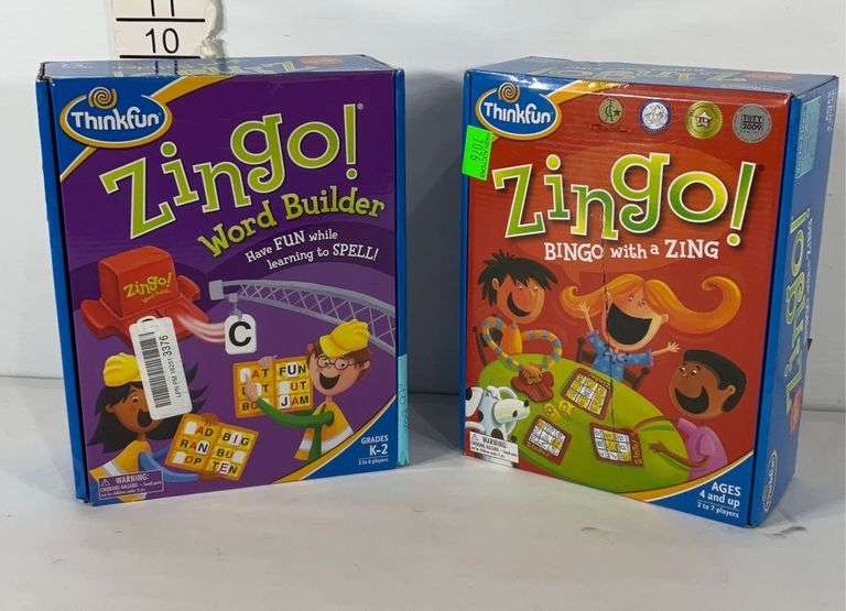 Two Zingo by Think Fun games, Word Builder and Bingo with a Zing - Hash ...