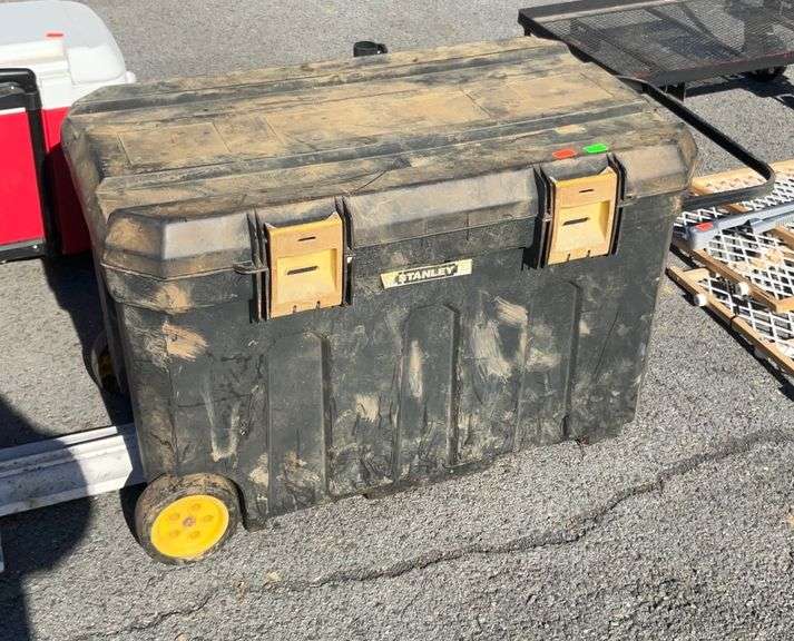 Stanley wheeled shop tool tote box, - Hash Auctions