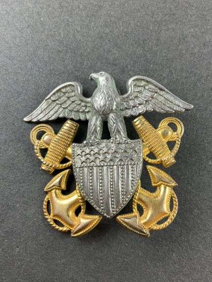 WW2 US Navy officers hat insignia - Hash Auctions