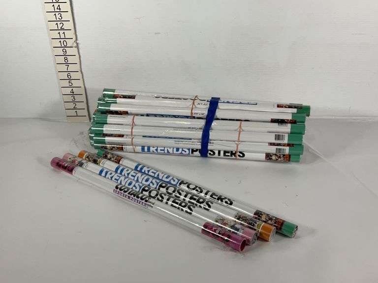 Posters, mostly anime, My Hero Academia and Food Wars, and one Michael ...