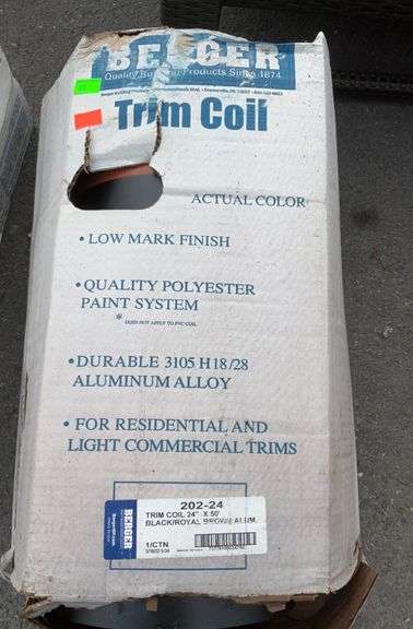Two Rolls of Trim Coil aluminum flashing, 24”x50 foot each roll, Black ...