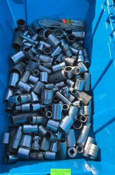 Small commercial tote with a bunch of sockets of various sizes and ...