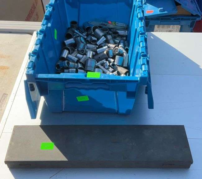 Small commercial tote with a bunch of sockets of various sizes and ...