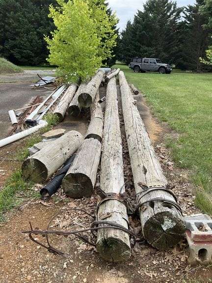 6-Very Large Utility Poles, Note these poles are 20-25” diameter, and ...