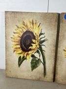 3 Sunflower prints on canvas 15 3/4”x12” - Hash Auctions