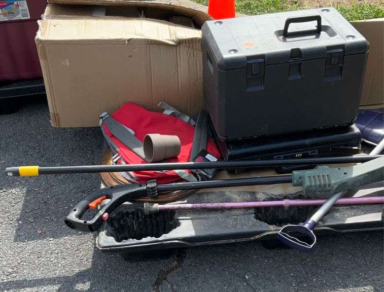 Pallet lot, push broom, case, poly kids shovel, etc. pallet will be ...