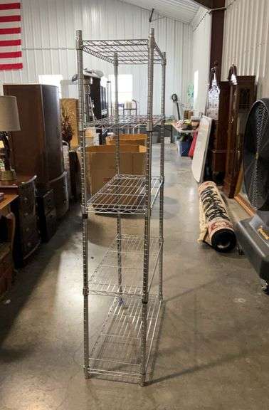 Five tier metal wire shelf, 71”x35”x14” - Hash Auctions