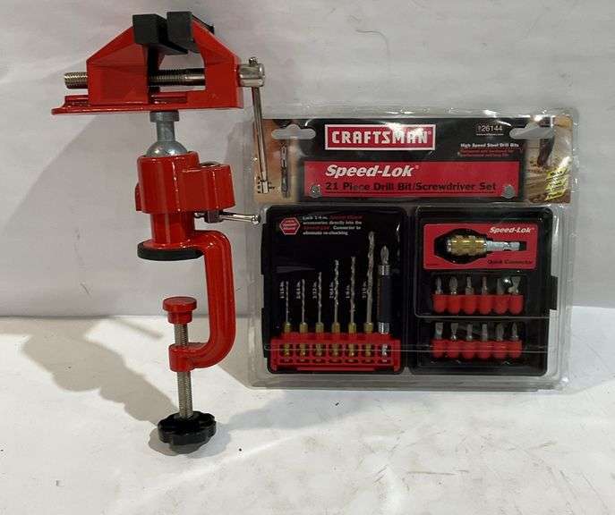 Two pieces craftsman speed LOK drill bit screwdriver set and clamp on ...