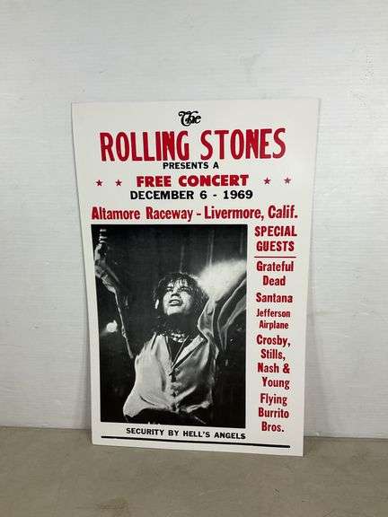 Rolling Stones paper concert poster, 14x22” - Hash Auctions