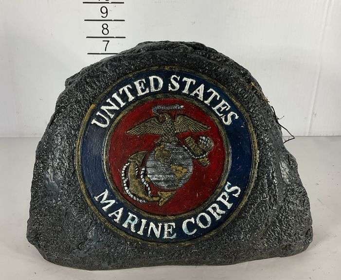 United States Marine Corps decorative rock. - Hash Auctions