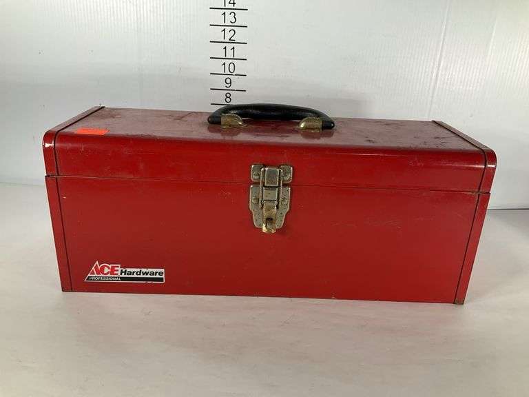 Ace Hardware metal toolbox 19x7in with sockets, wrenches, and other ...