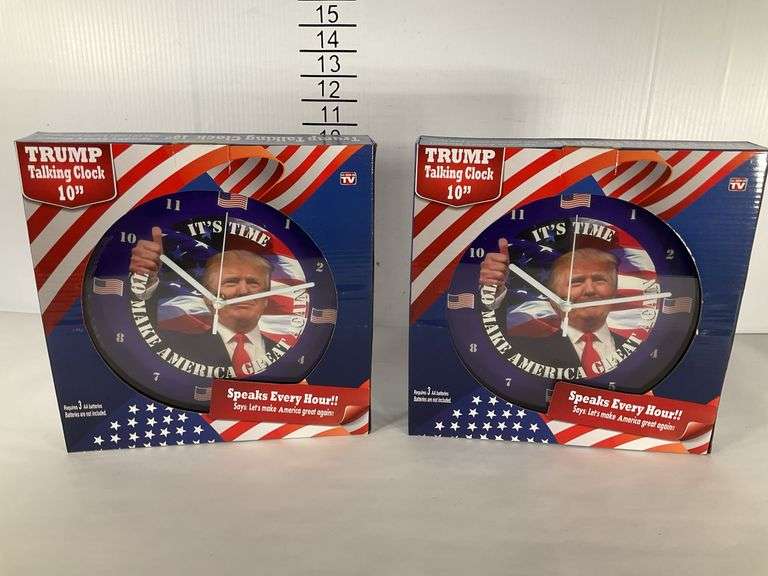 Two 10” Trump talking clocks. Every hour “Let’s make America great ...