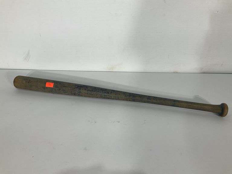 Wood baseball bat, faded paint, - Hash Auctions