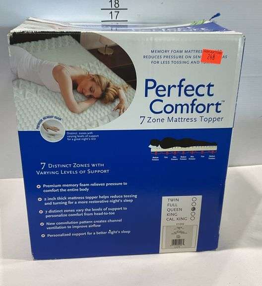 Perfect, comfort mattress, topper queen, size - Hash Auctions